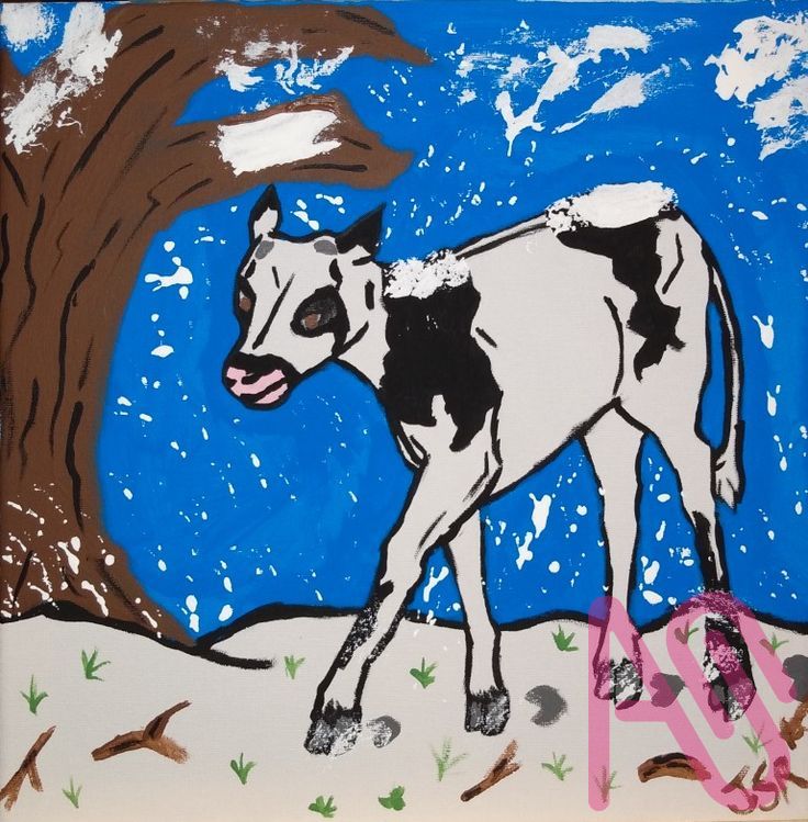 Winter cow calf Min Xiuying - Illustrations ART street
