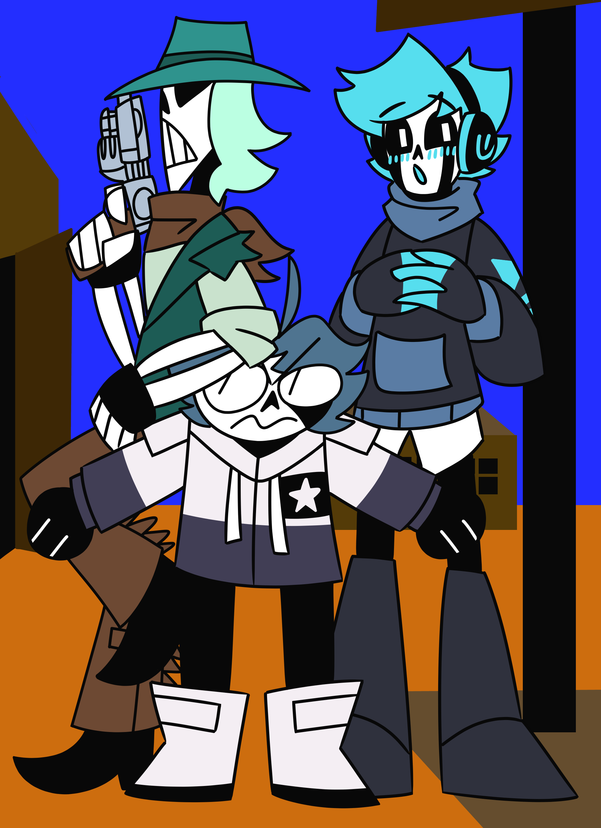 skeleton boys in the town with no name 情画 来訪者 - Illustrations ART street