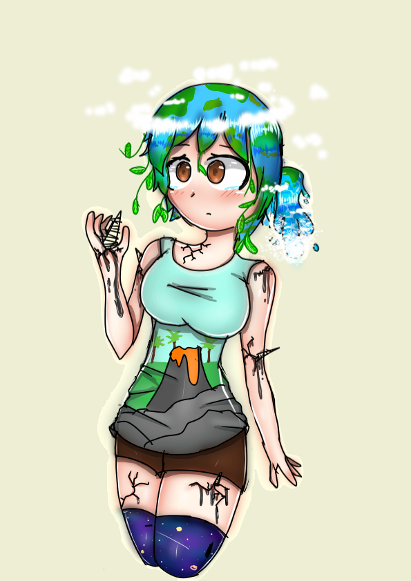 Earth as a human (stop fraking) Shadow666 - Illustrations ART street