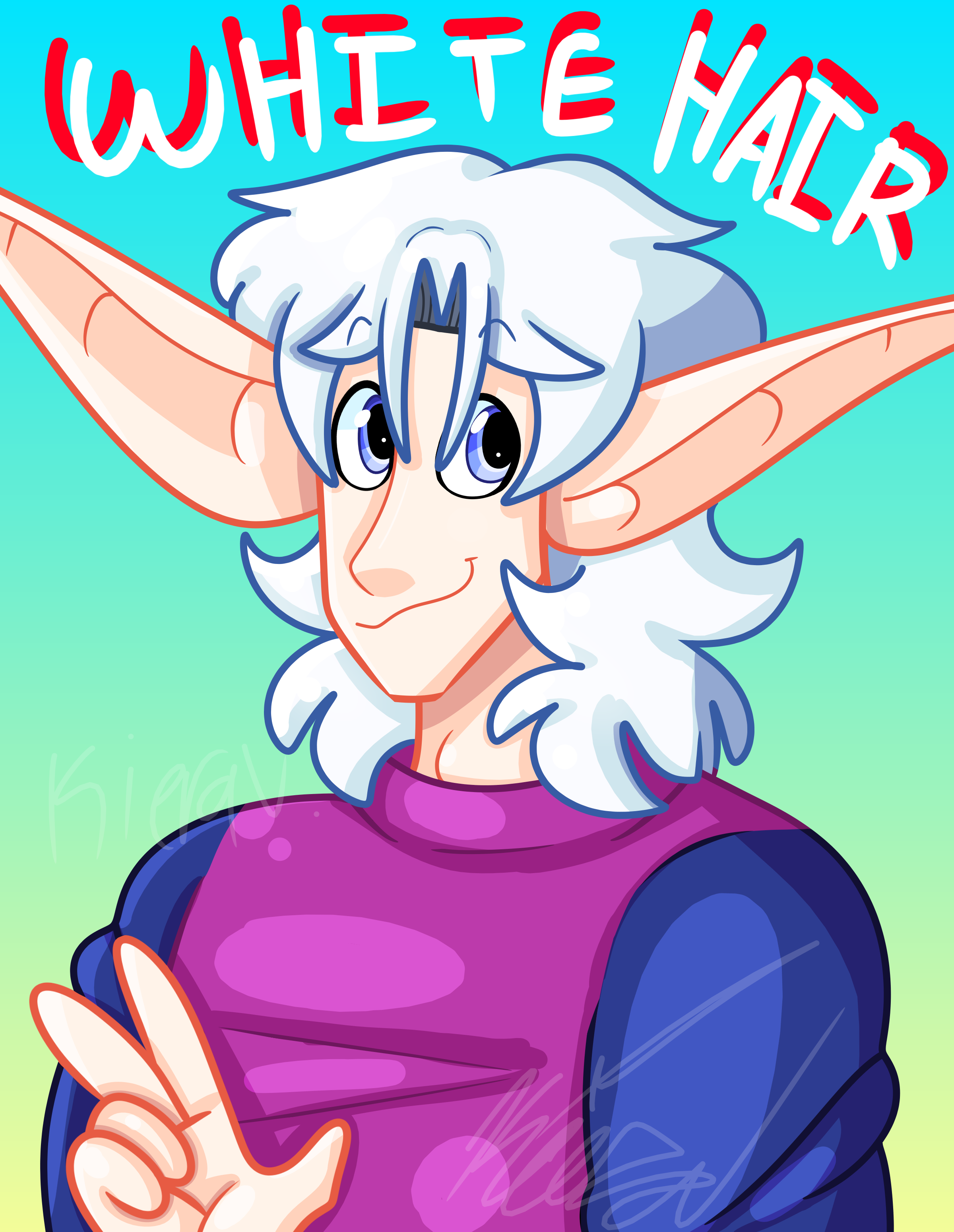 Merlin the White-Haired Elf KiVee - 插畫 ART street