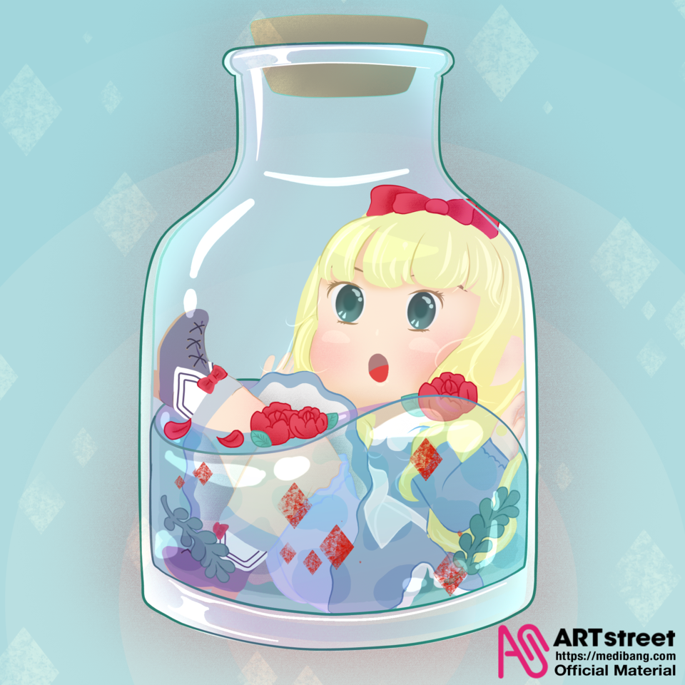 Alice inside a bottle Yudith A. - Illustrations ART street