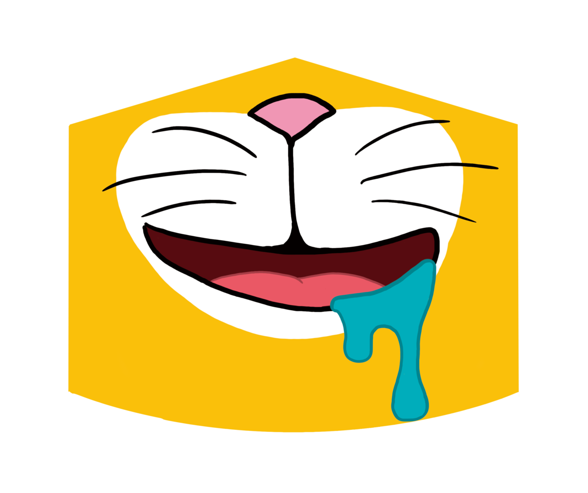 Gato babeando Ketchup Man - Illustrations ART street