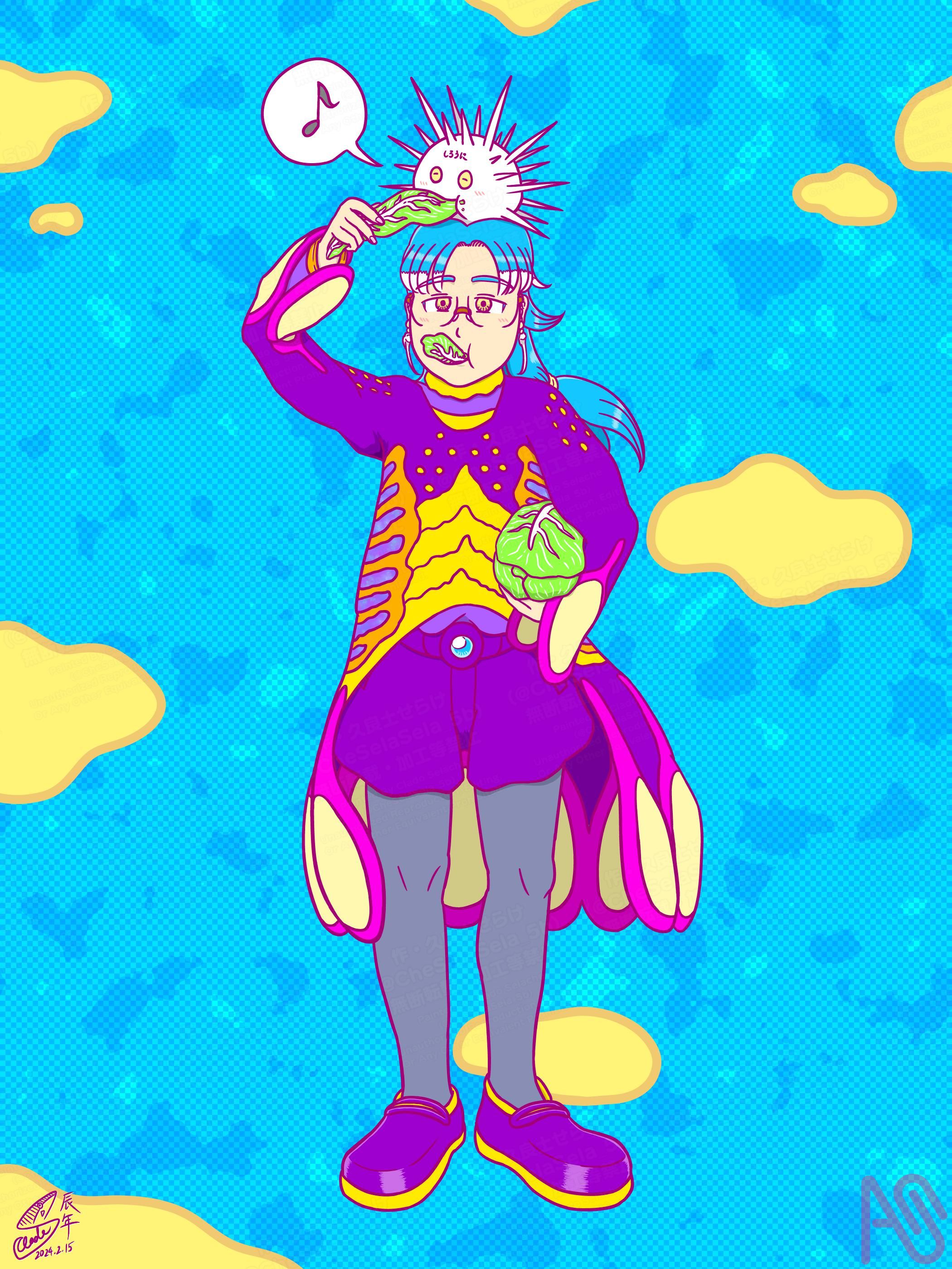 Clado-Chan Human Form & Staff Members (1) 久良土せらけ Clado Selache - Illustrations ART street