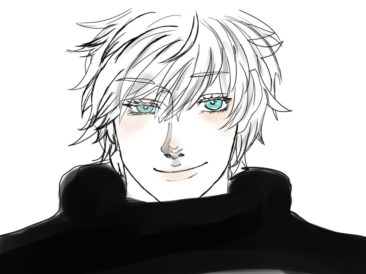 uhhh i tried to draw gojo using digital drawing moon catto ...