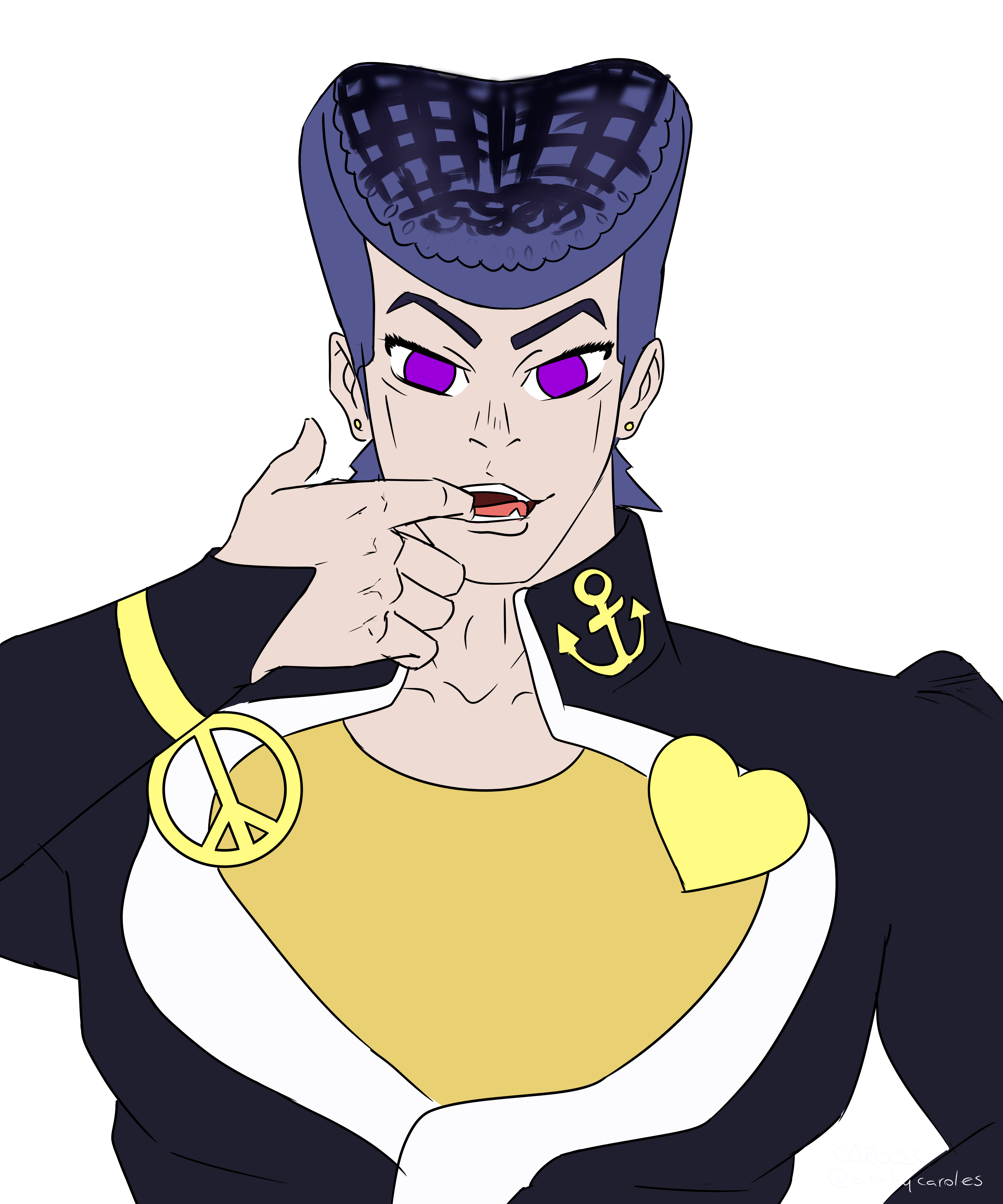 Josuke Higashikata showing his teeth caroles - Illustrations ART street