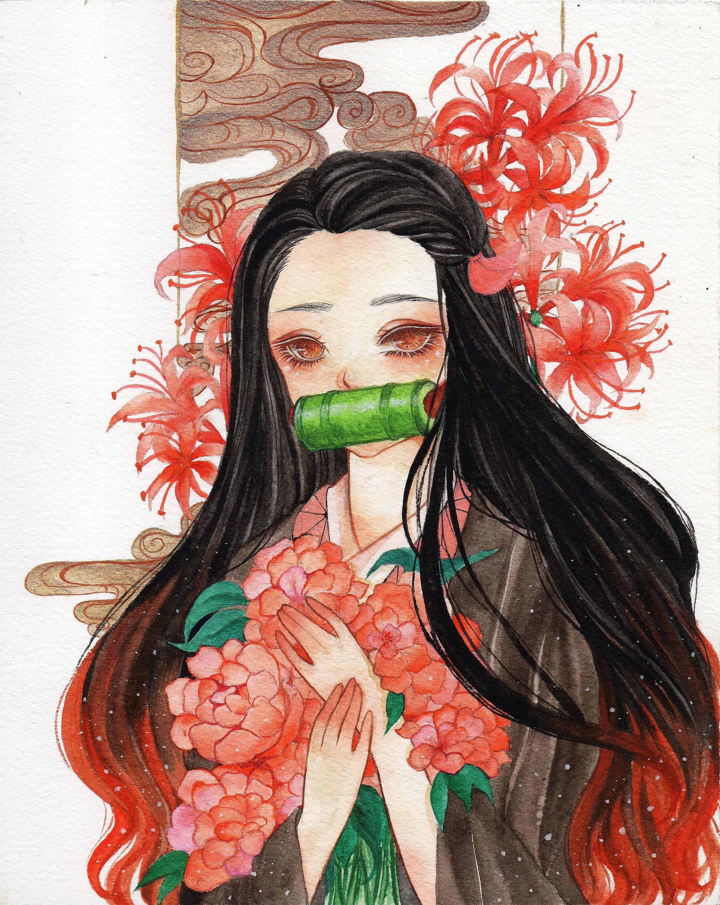 My Kamado Nezuko Fanart 😊 nesemoponumeji - Illustrations ART street