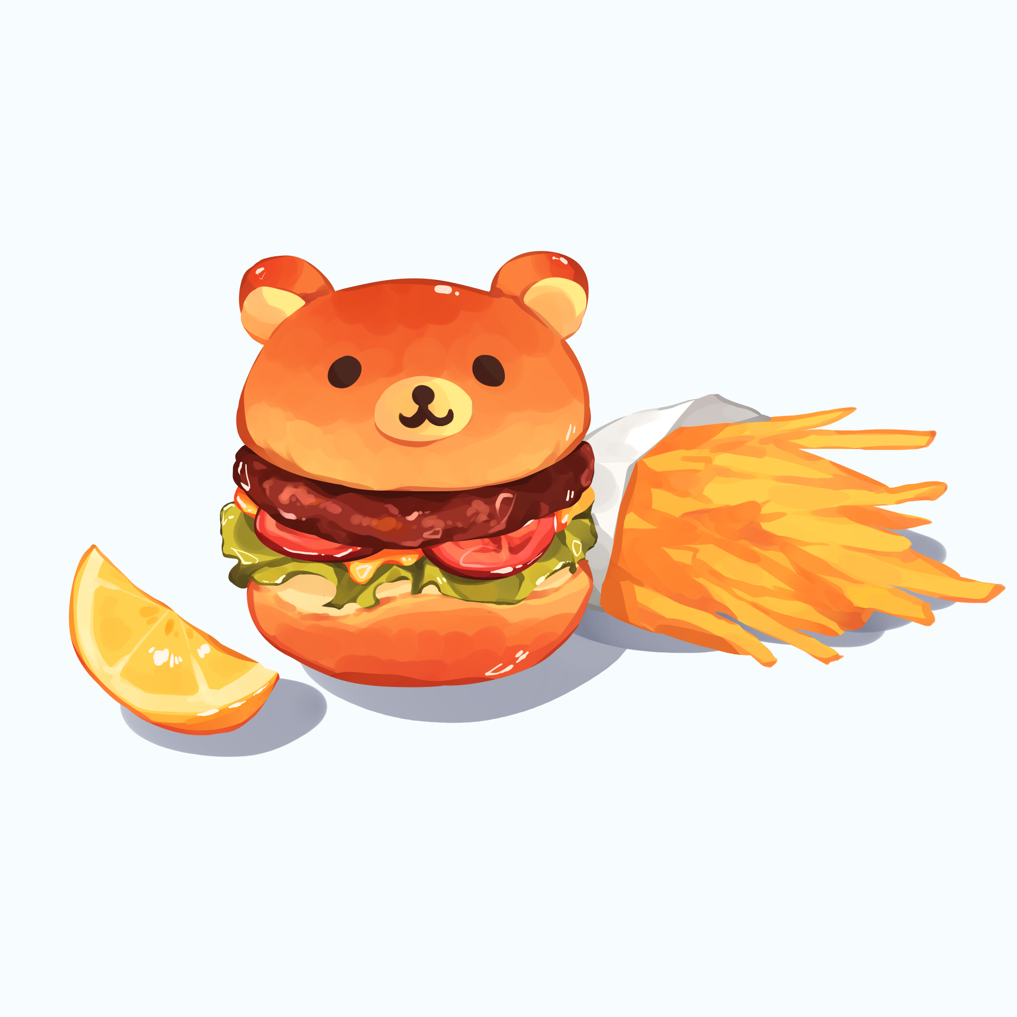 Mini Bear Burger Mumechi - Illustrations ART street