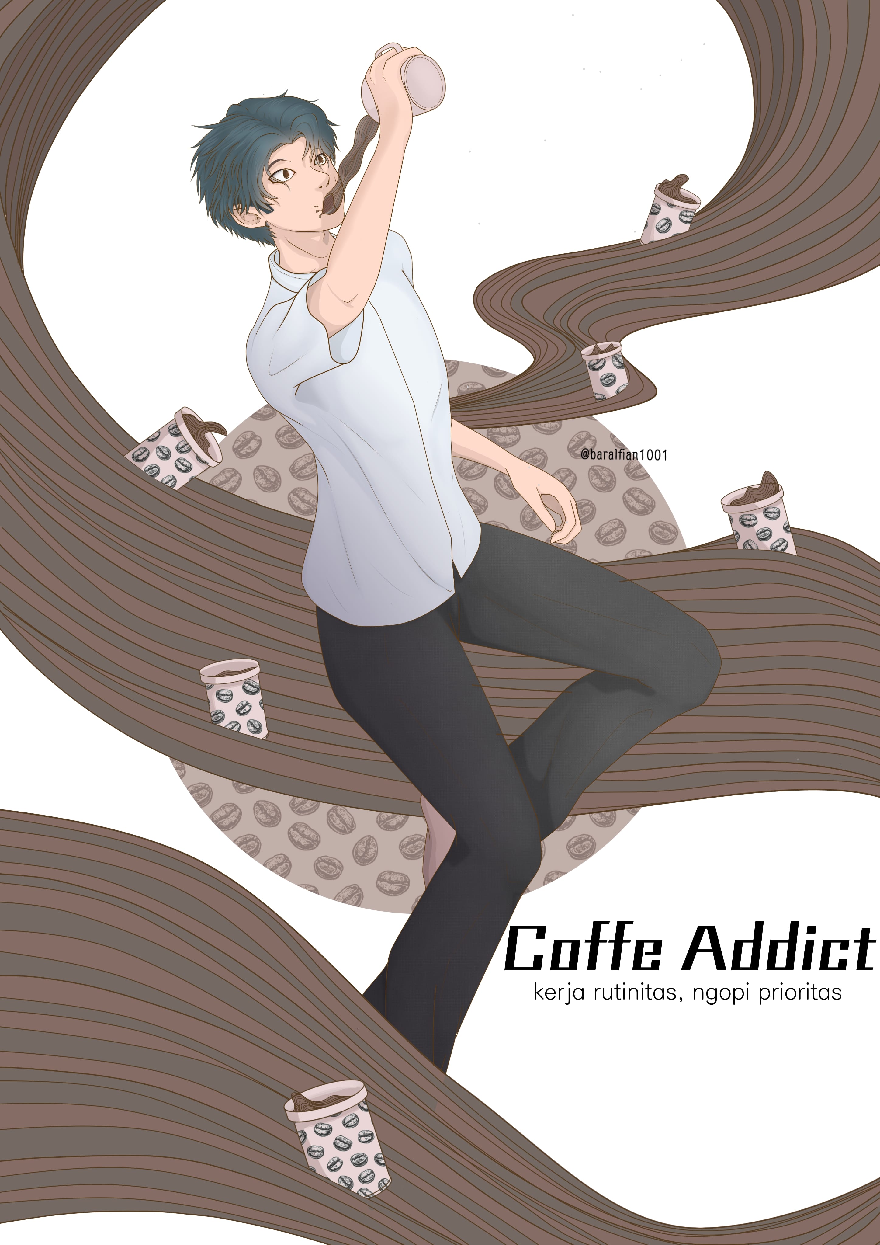 Coffee addict Dean - Illustrations ART street