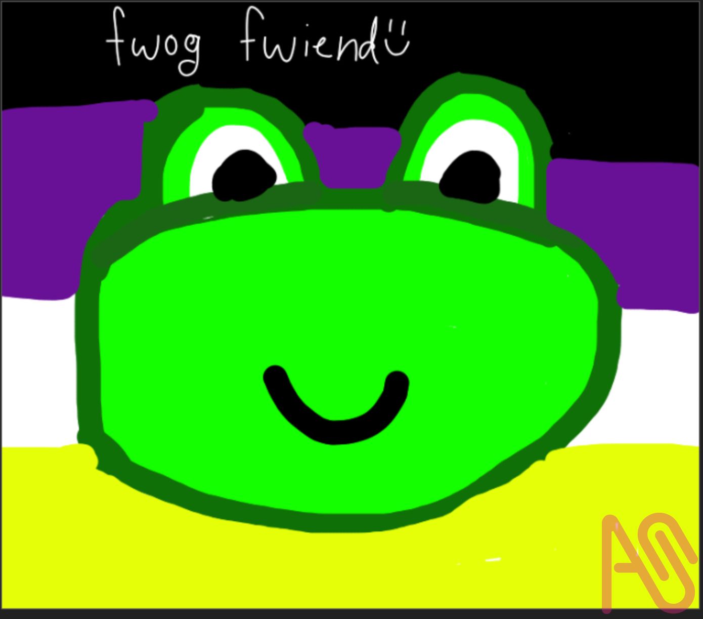 Non binary fwog fwiend :) Luckygoat41 - Illustrations ART street