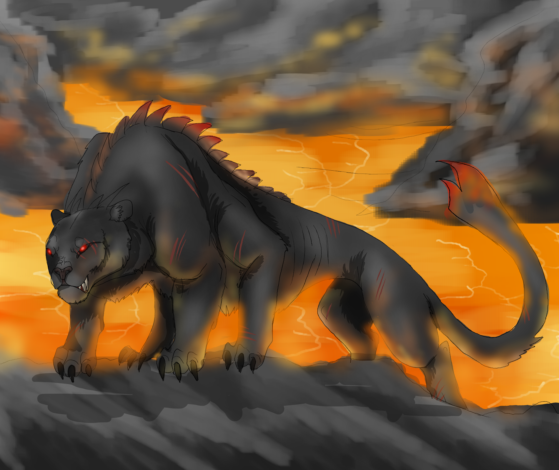 Lava cat Demon thingy zgalaxyWolf - Illustrations ART street