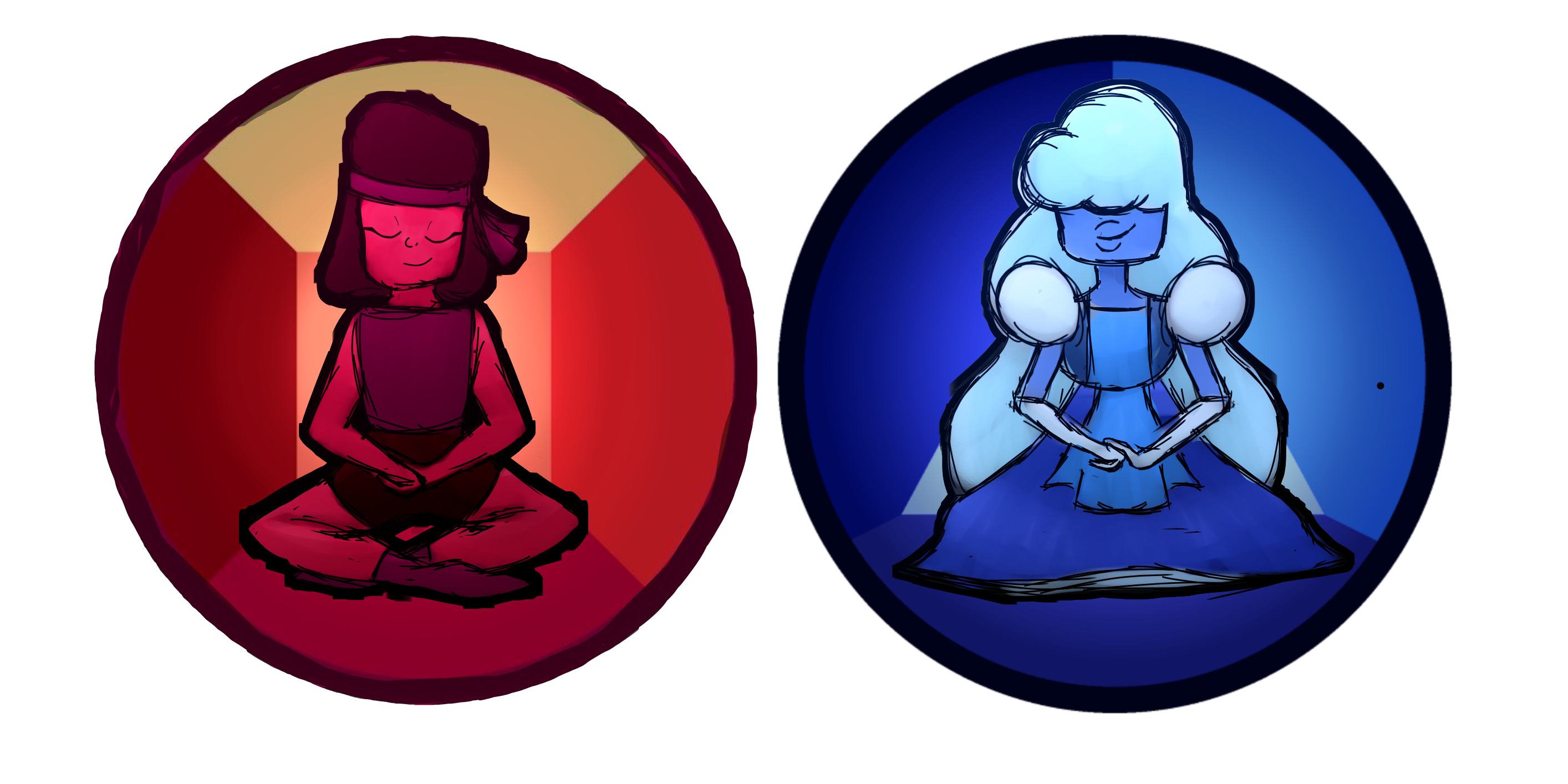 Ruby and Sapphire SU dragon_hair - Illustrations ART street