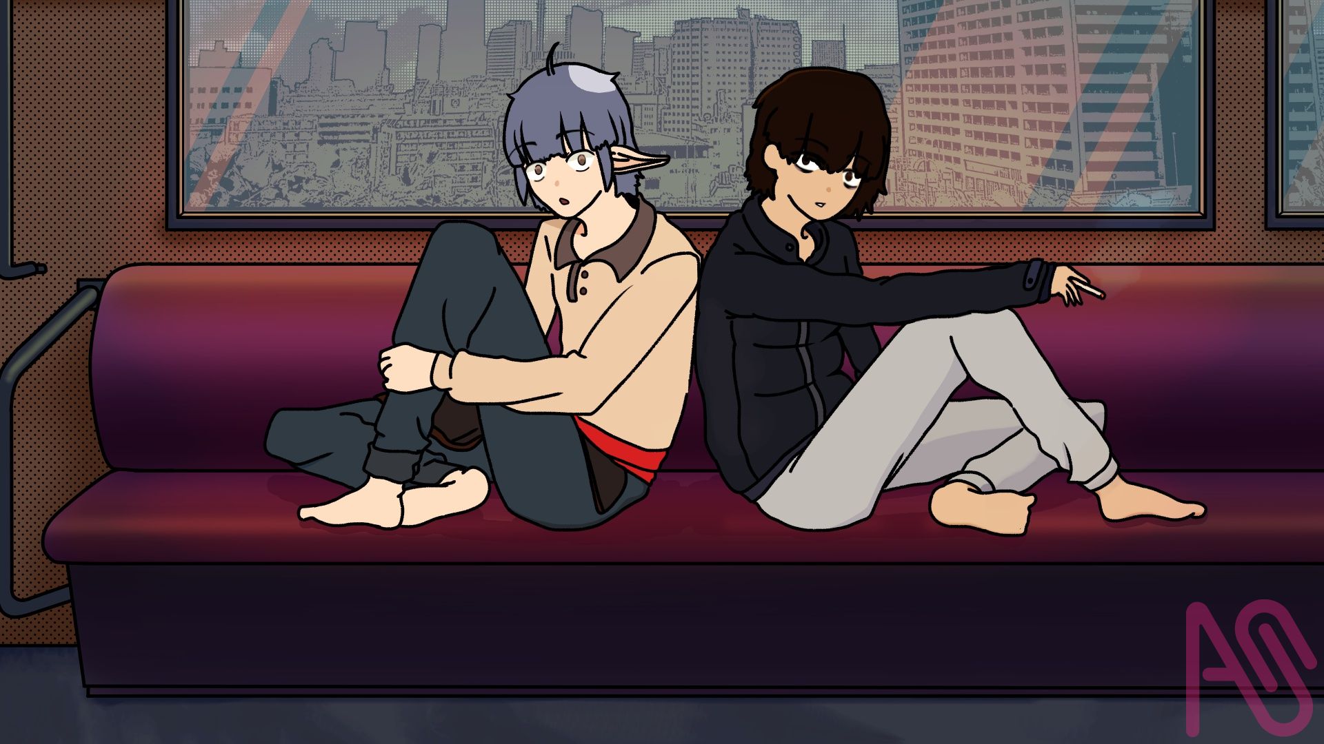 My OC and the artist in a single drawing WHOamI - Illustrations ART street