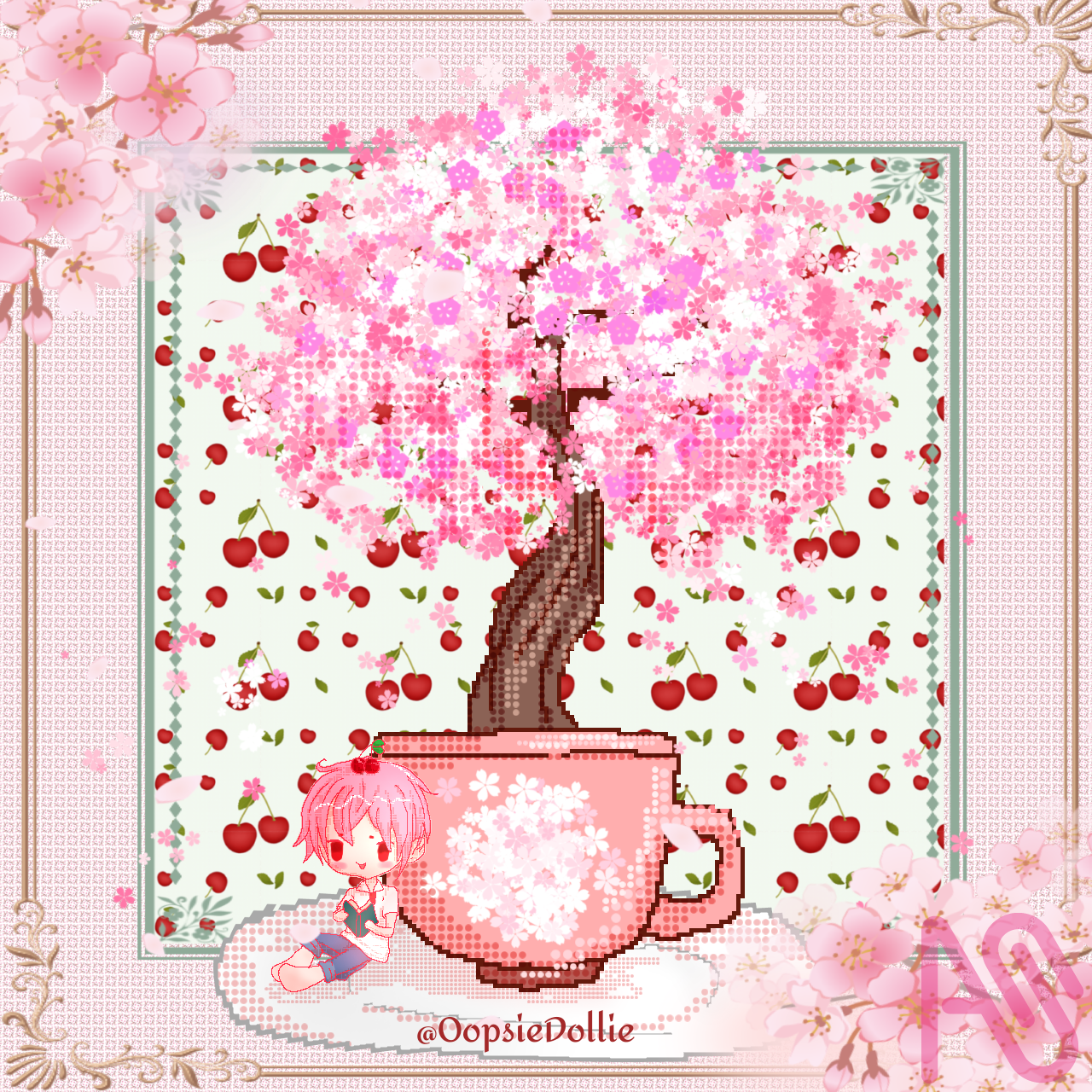 Sakura Coffee oopsiedollie - Illustrations ART street
