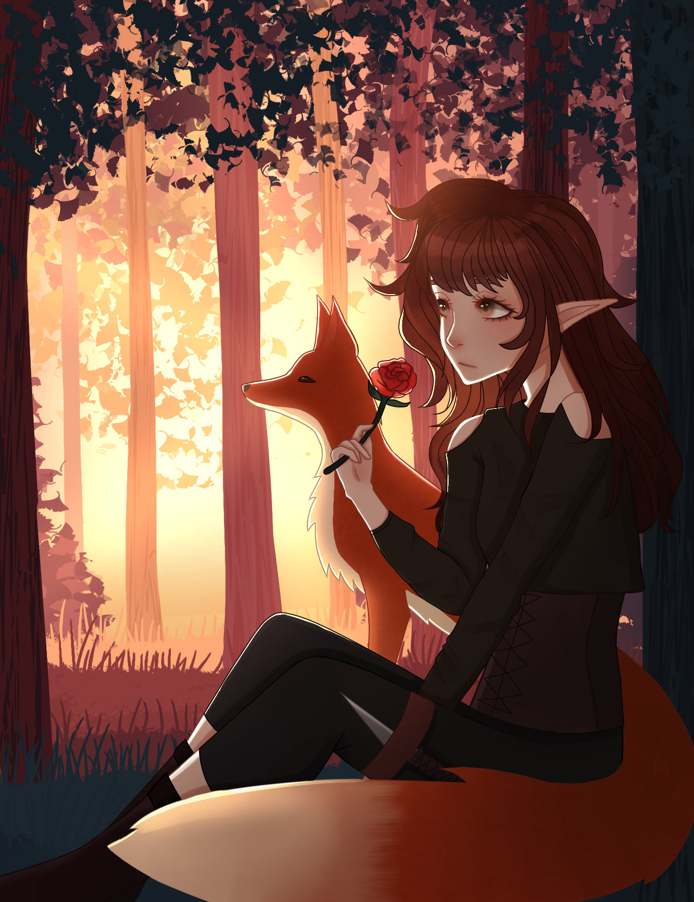 Sunlit Woods Muna Is Sketching... - Illustrations ART street