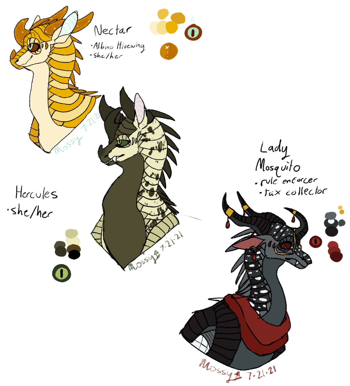 Hivewing Ocs- Nectar, Hercules, and Mosquito Mossy/Bea - 插图 ART street