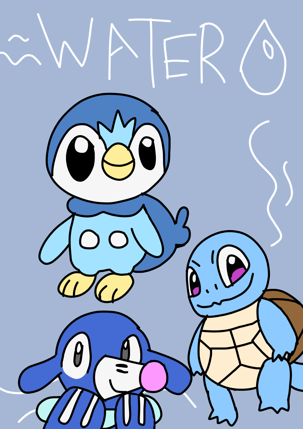 3 Water Starters Lovelyncake6634 - Illustrations ART street