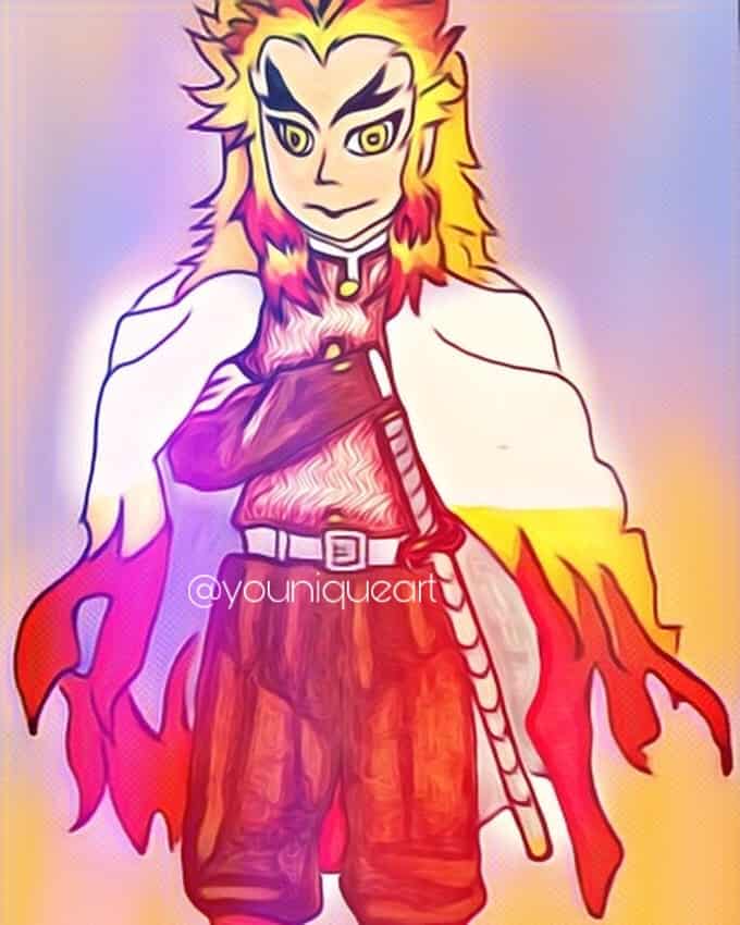 Demon Slayer fan artwork Kyojuro Rengoku Younique Art - Illustrations ...