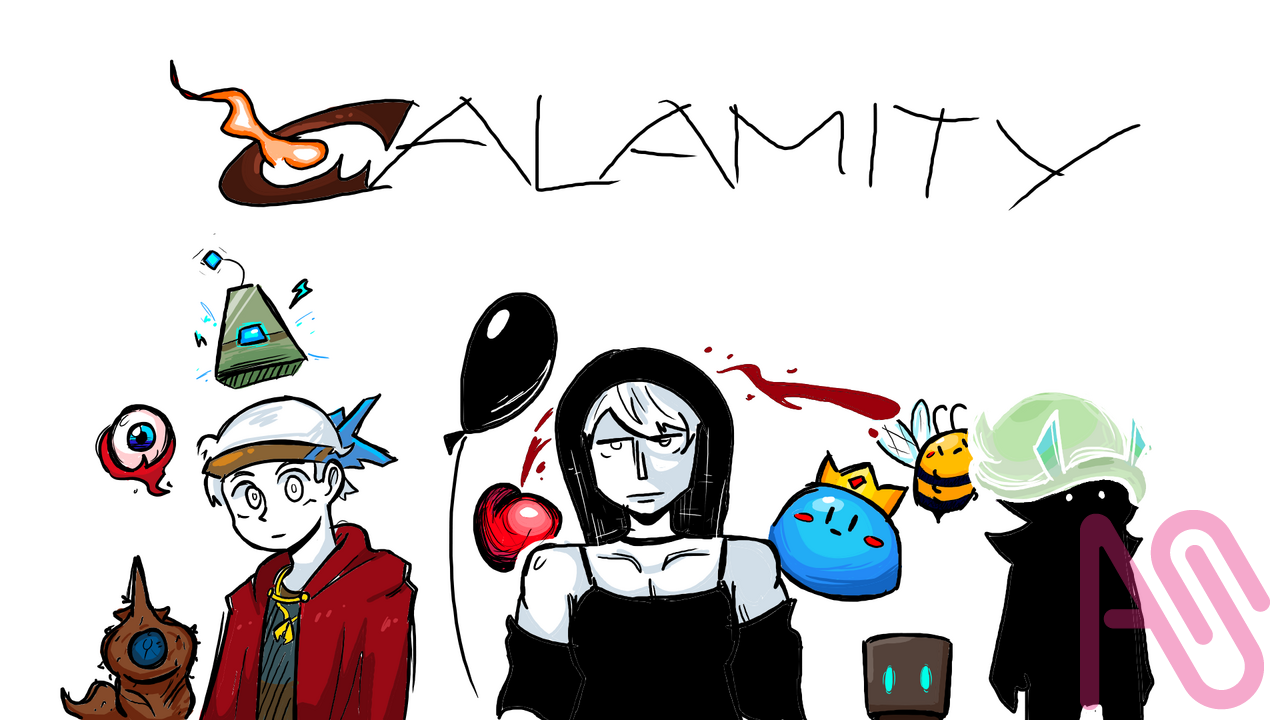 terraria calamity w/ the homies monochrome - Illustrations ART street