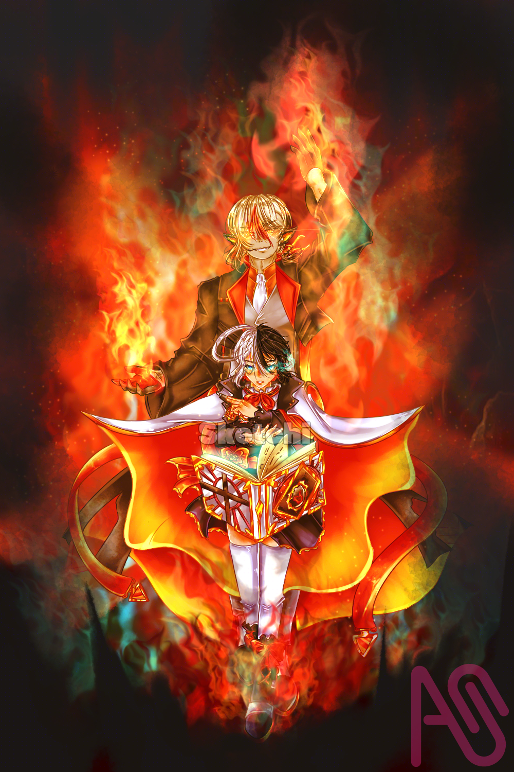 Spellcaster and her Familiar Sketchi - Illustrations ART street