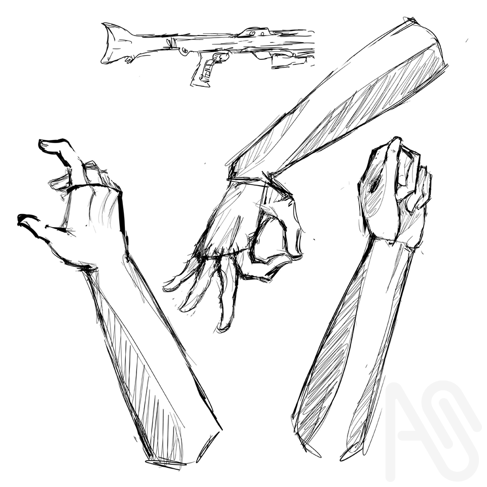 fast sketch of hands Macemarc - Illustrations ART street