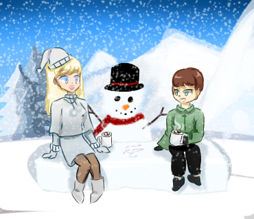 Snowy day Crimson - Illustrations ART street