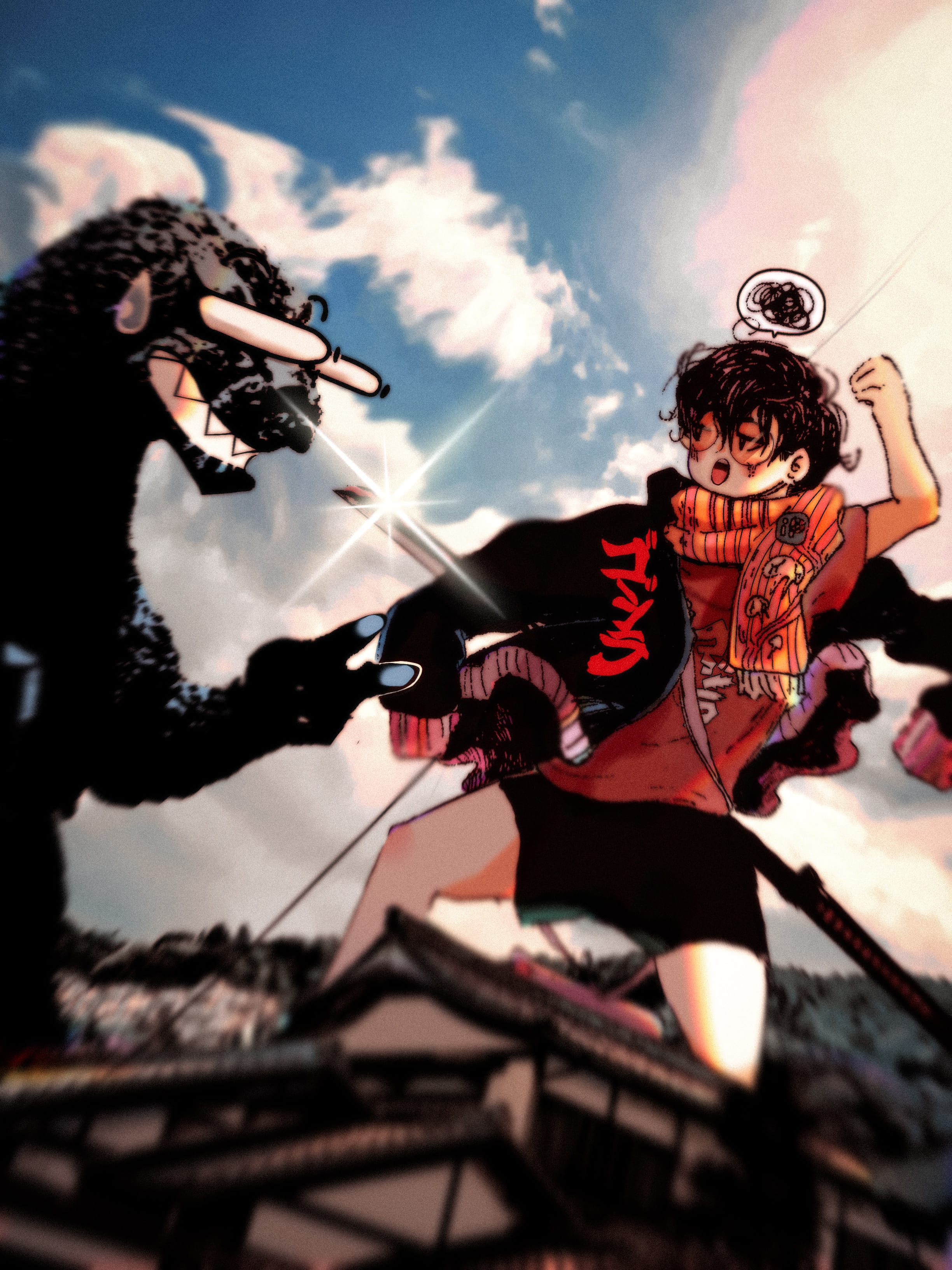 Rock Paper Scissors with Godzilla Jojidoboro - Illustrations ART street