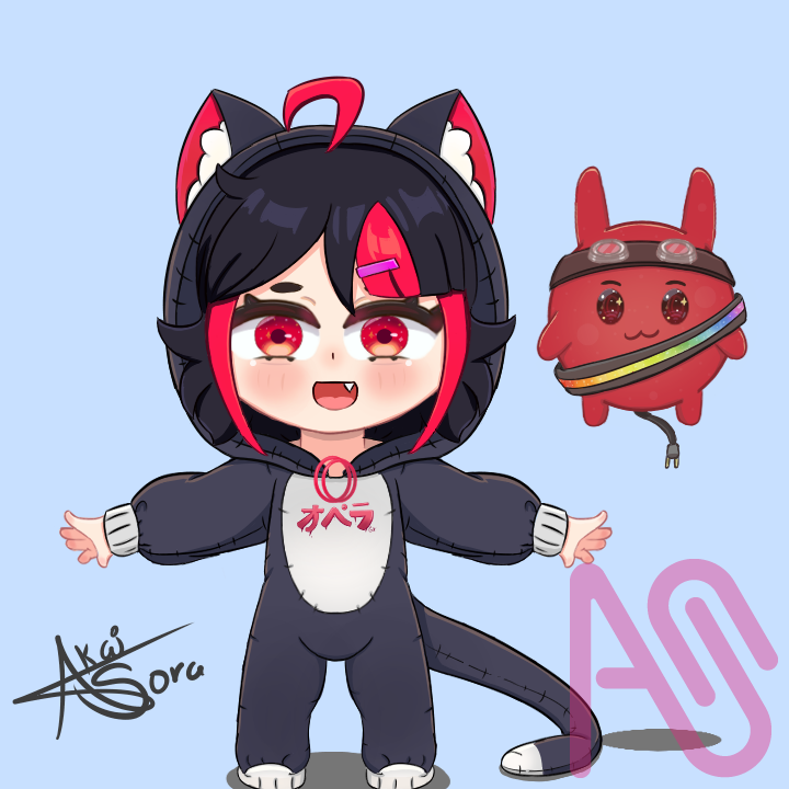 Chibi Aura and RAMbit AkaiSora8964 - 插畫 ART street