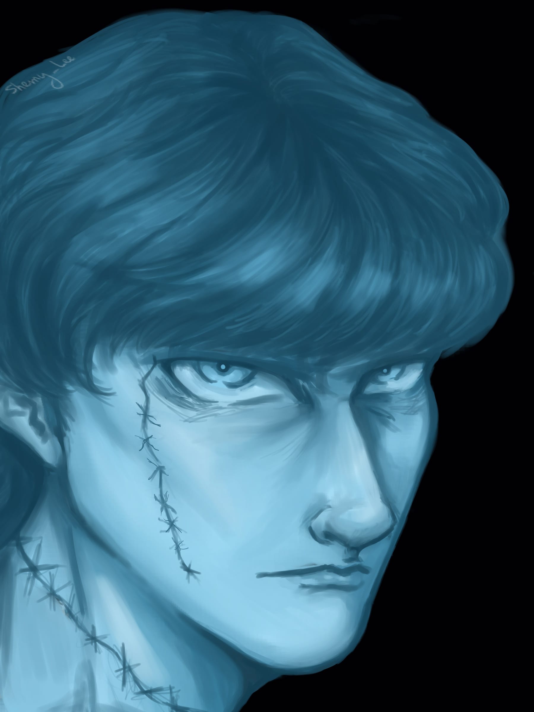 Angry blue monster guy ShemyLee - Illustrations ART street