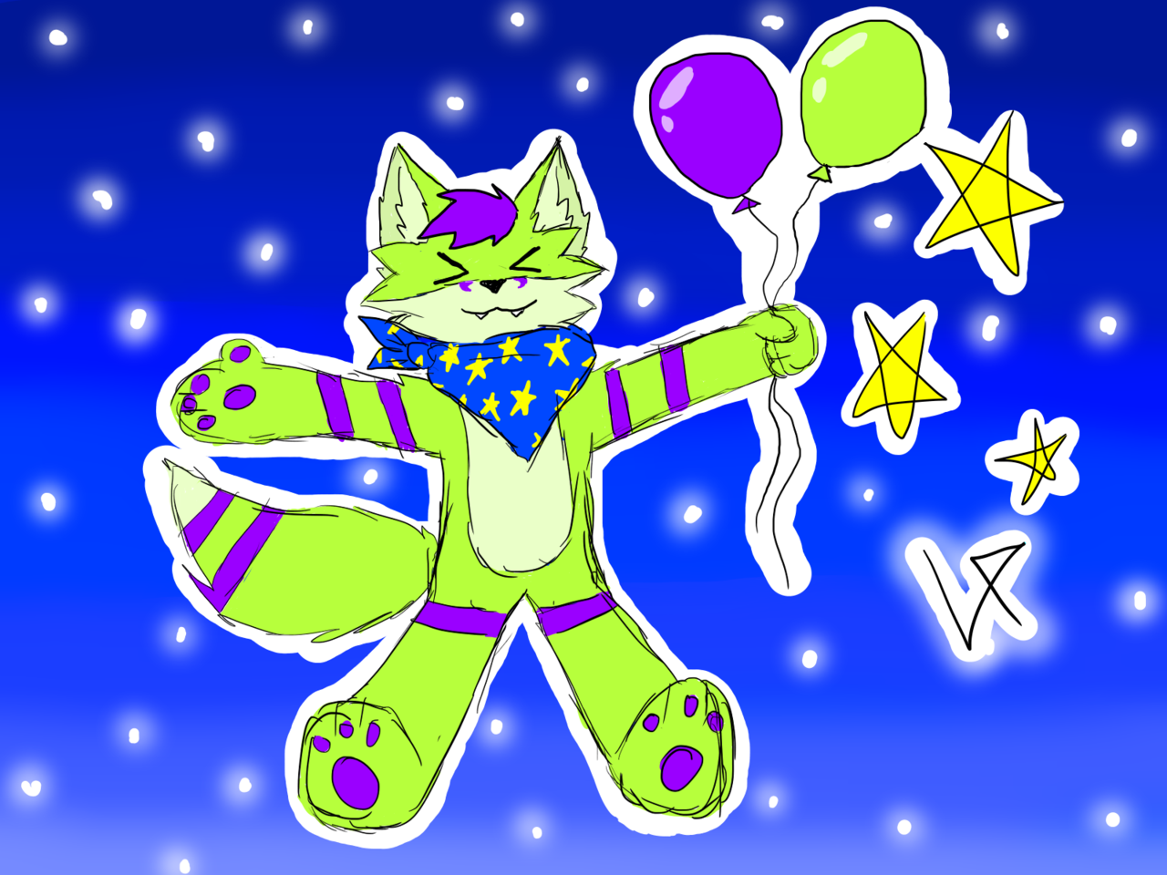 Alex flying with balloons 🌟 vivi4980 - Illustrations ART street