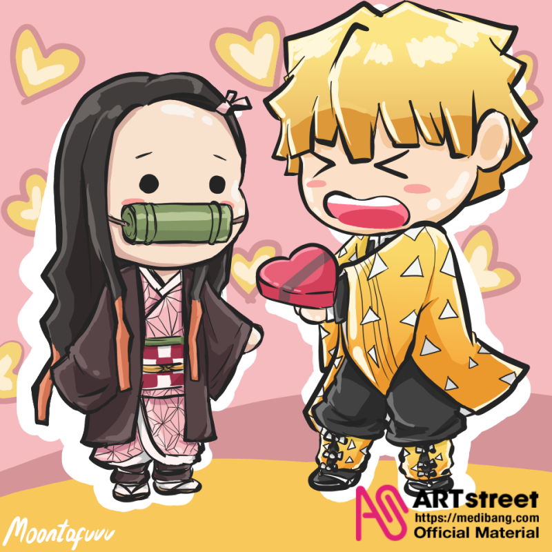 Nezuko and Zenitsu Moontofuuu - 插图 ART street