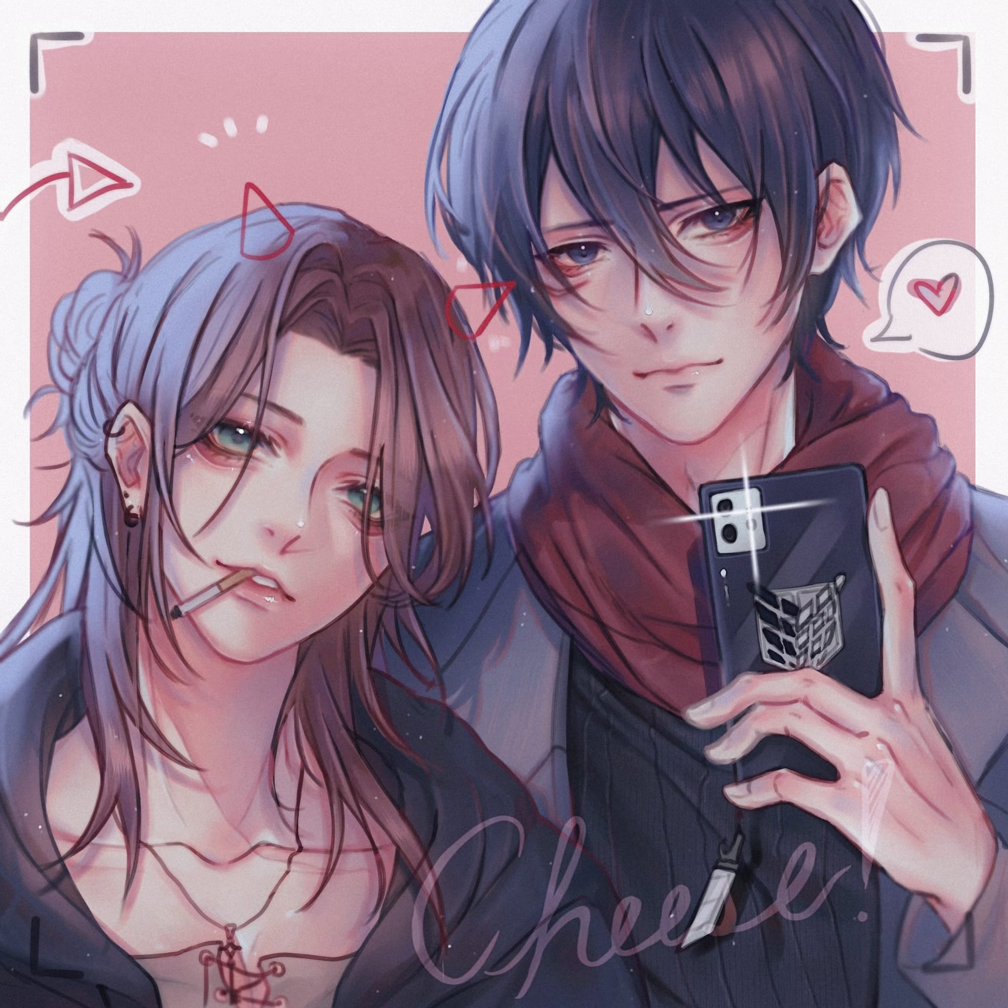 Eremika Yumihisu selfie Attack on Titan shibaruirui - Illustrations ART ...