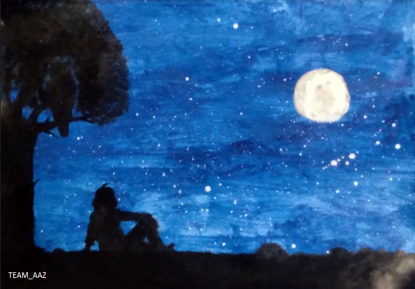 Moonlit night with Tonari A.K. Dhruba - Illustrations ART street