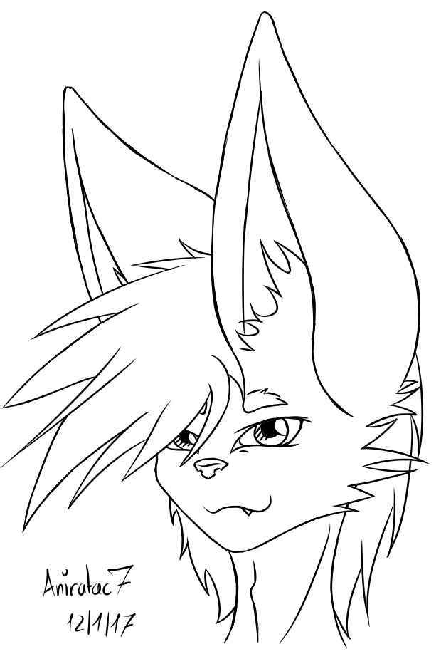 Anthro Cat Lineart