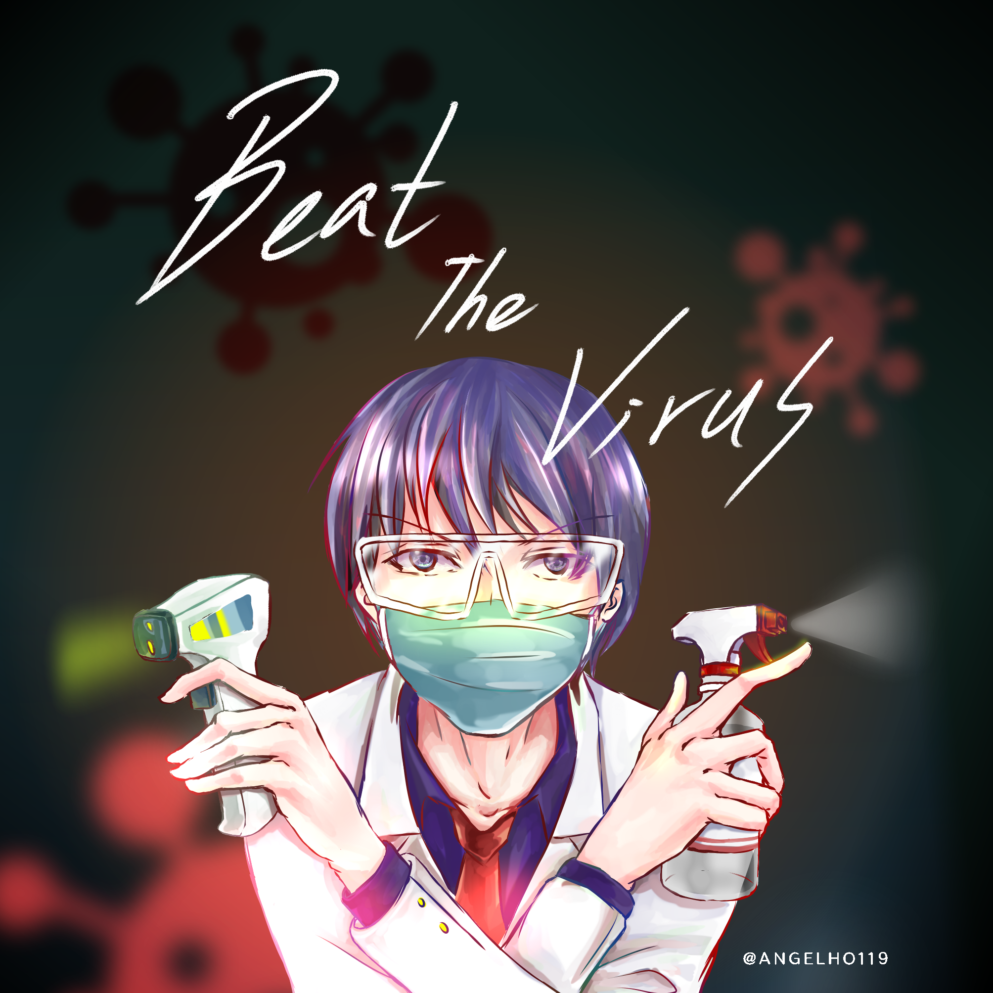 Beat the virus. Angel Ho - Illustrations ART street