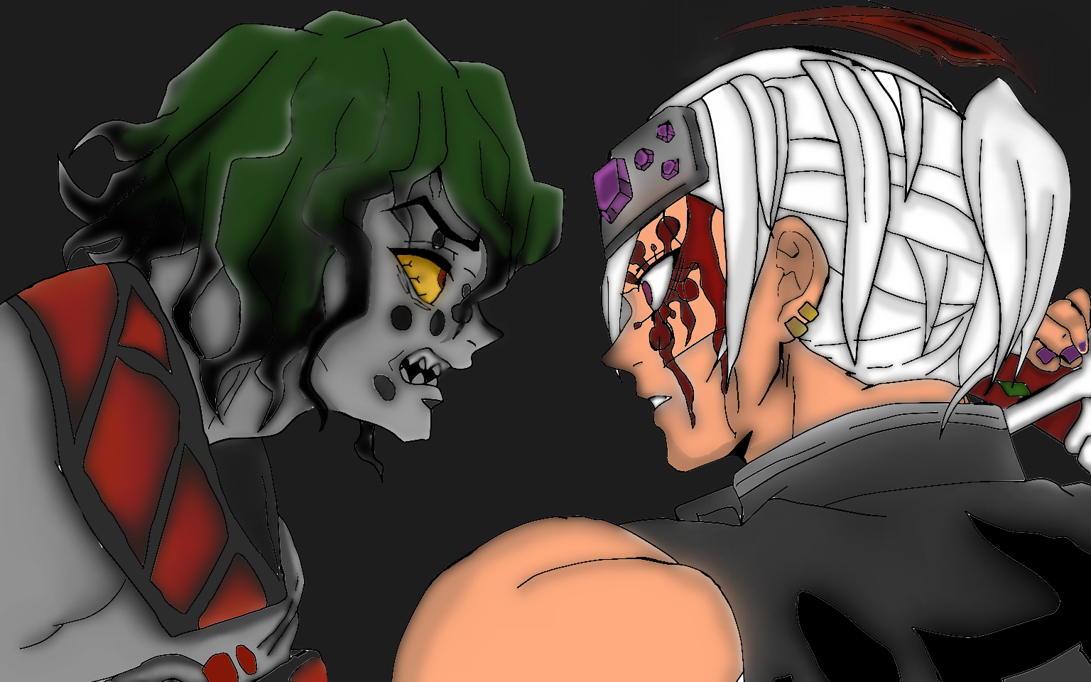 Uzui vs gyutaro Arty_Javi_ITDr - Illustrations ART street