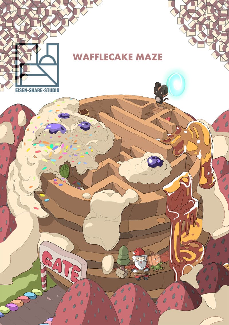 waffle cake maze EISENSHARE - Illustrations ART street