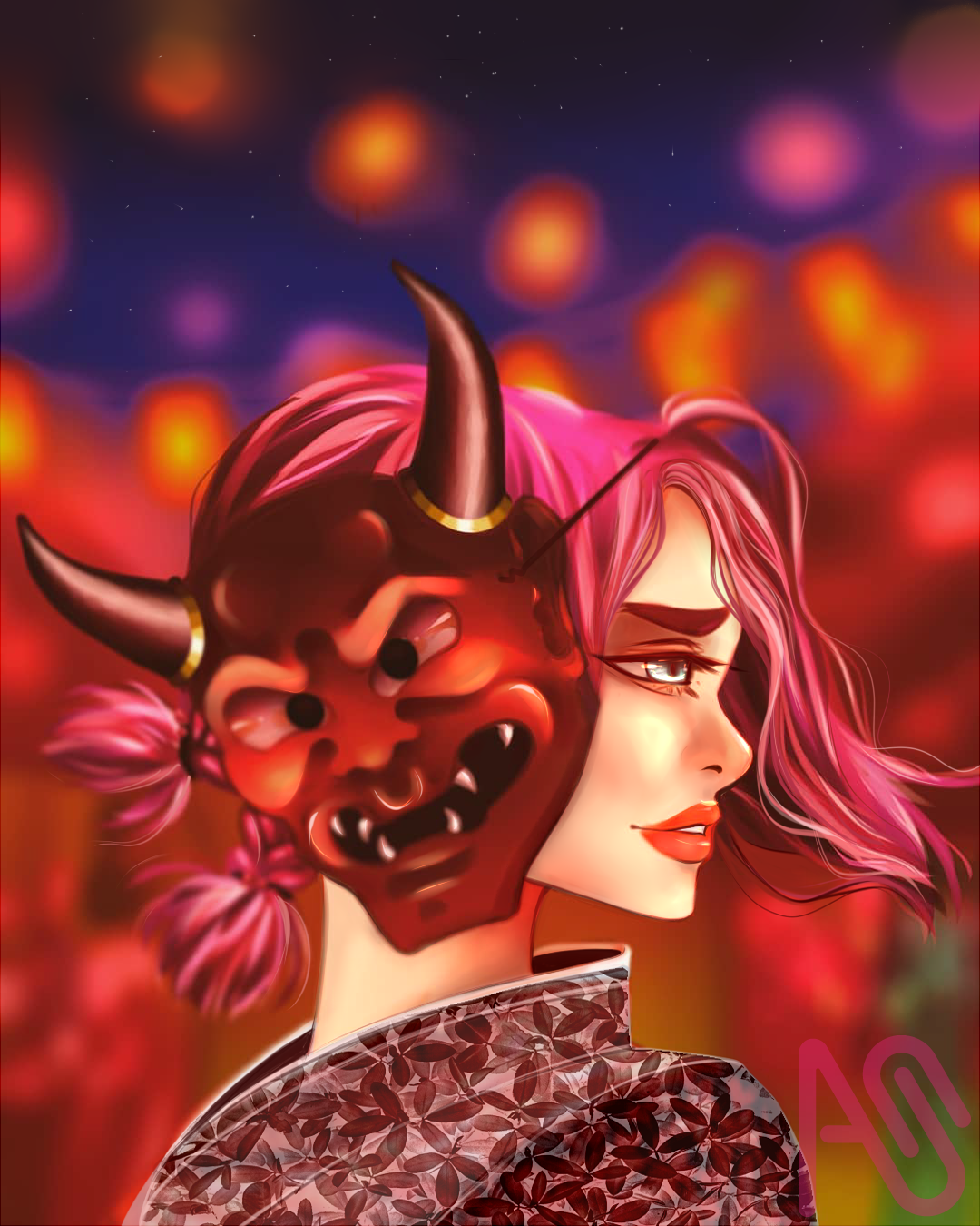 she's the devil in disguise plays in the bg Aria404 - 插畫 ART street