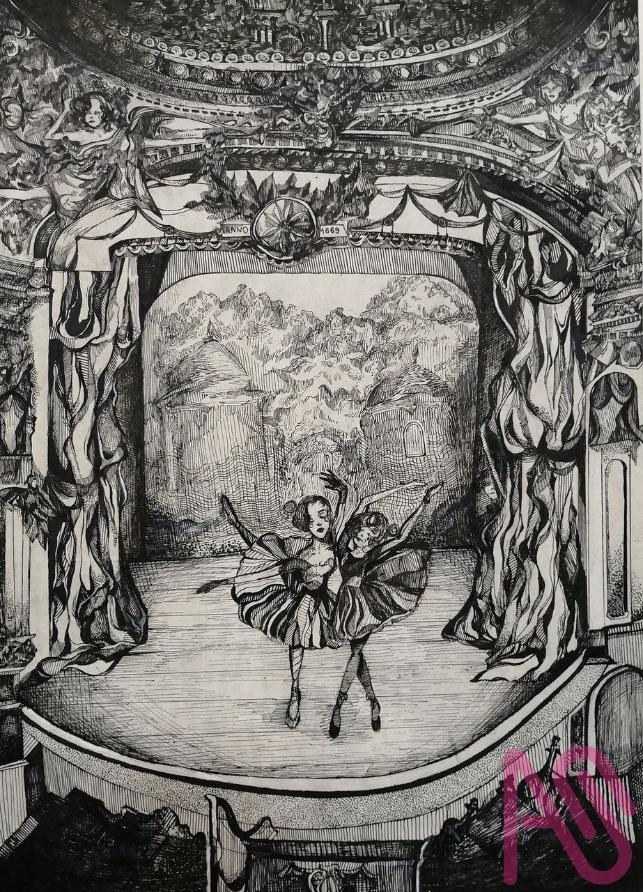 ballerinas drawn with black pen heilystan - Illustrations ART street