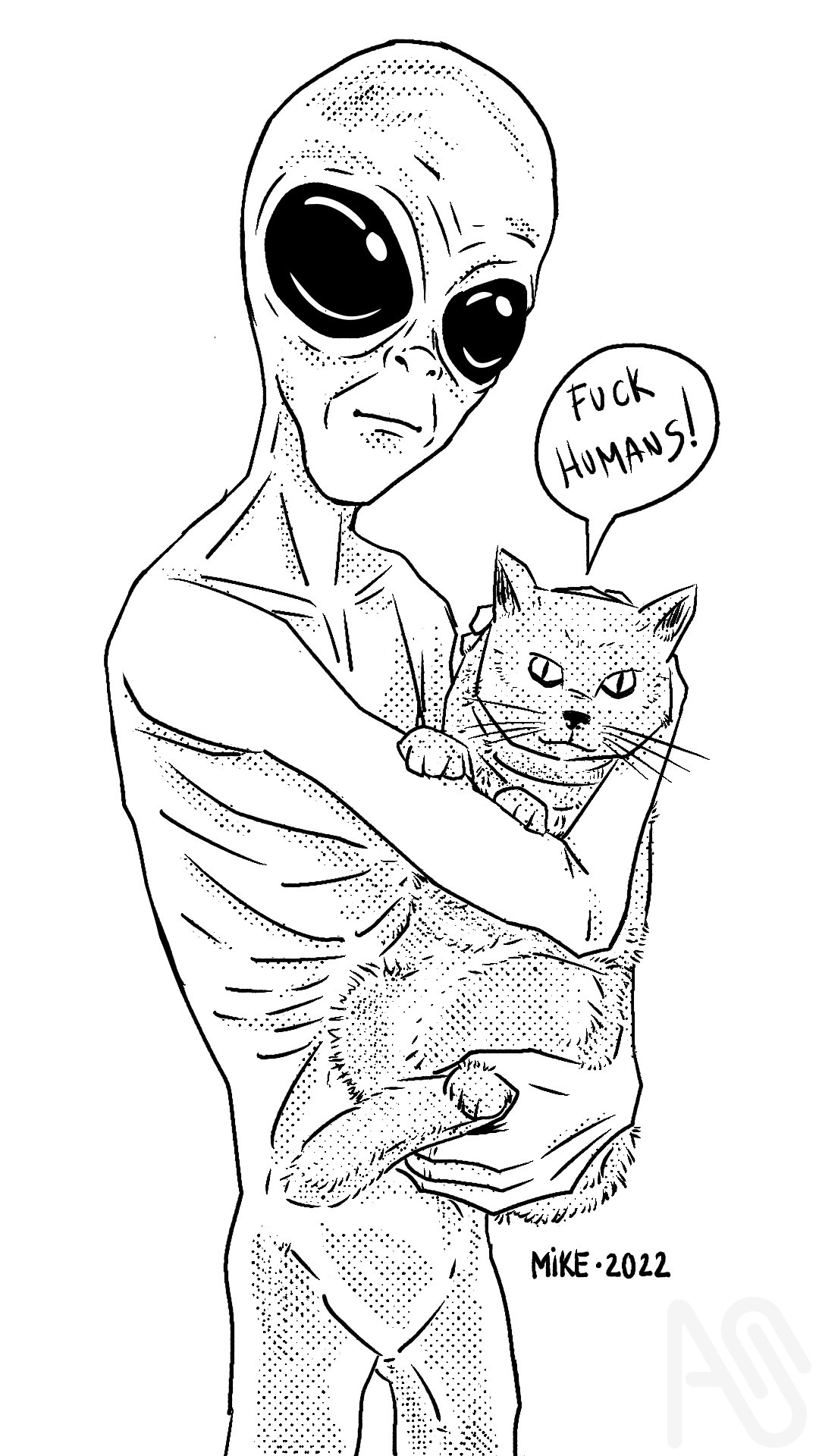 Aliens love cats maikelvargas - Illustrations ART street