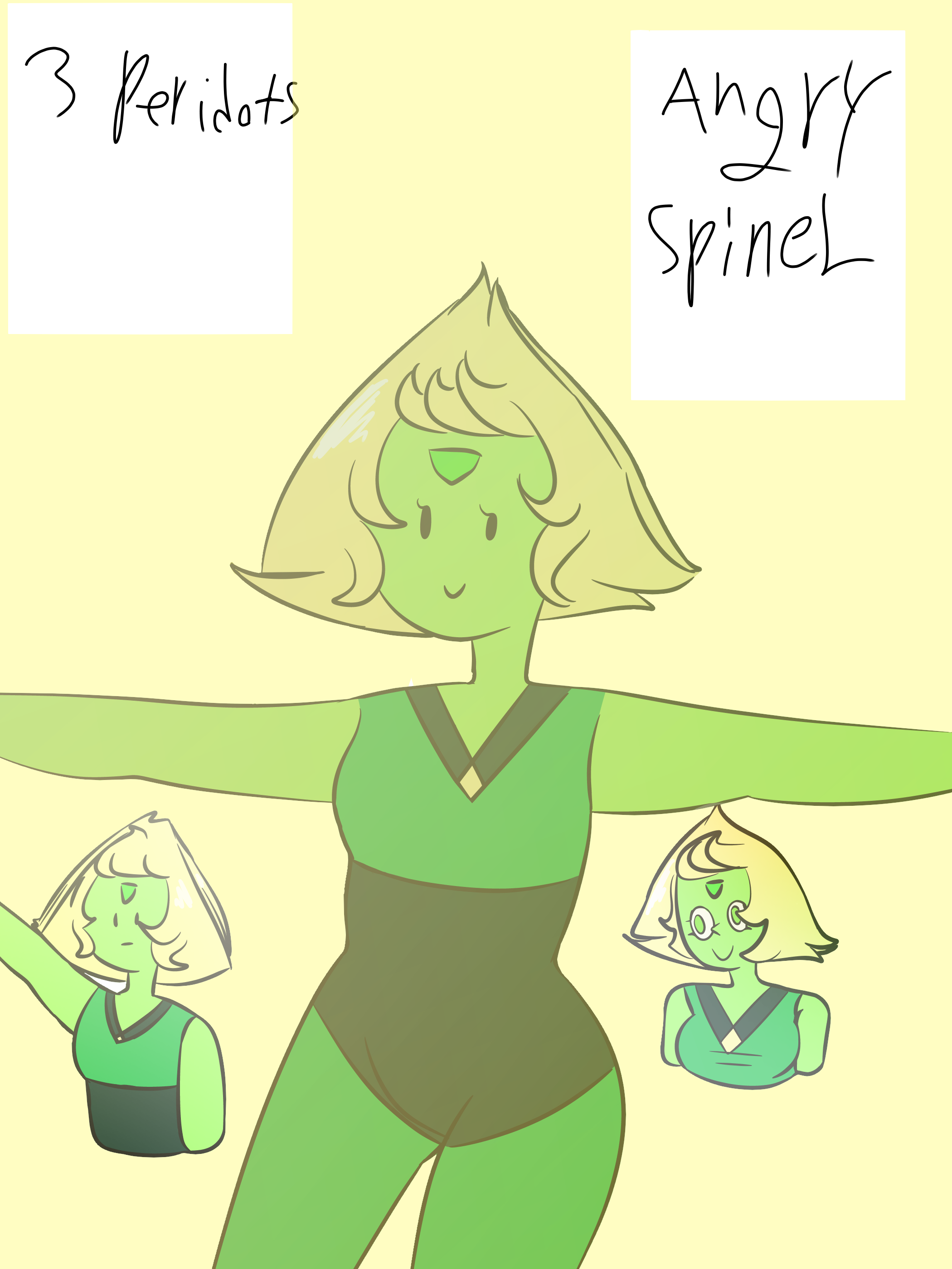 3 peridots ANGRY SPINEL - Illustrations ART street