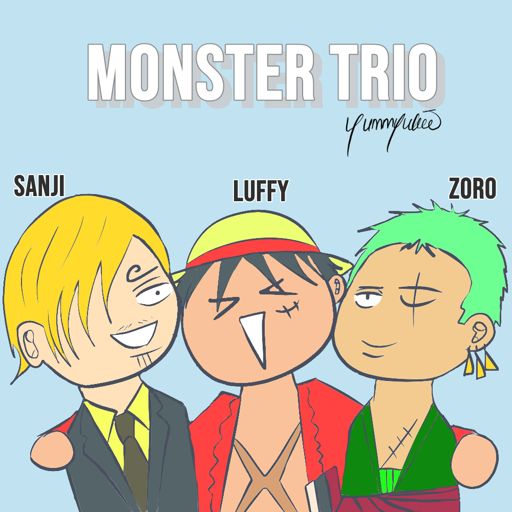 The Straw Hat Pirates' Monster Trio yummyulia - Illustrations ART street