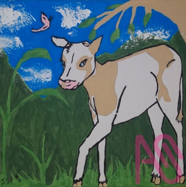 Spring cow calf Min Xiuying - Illustrations ART street