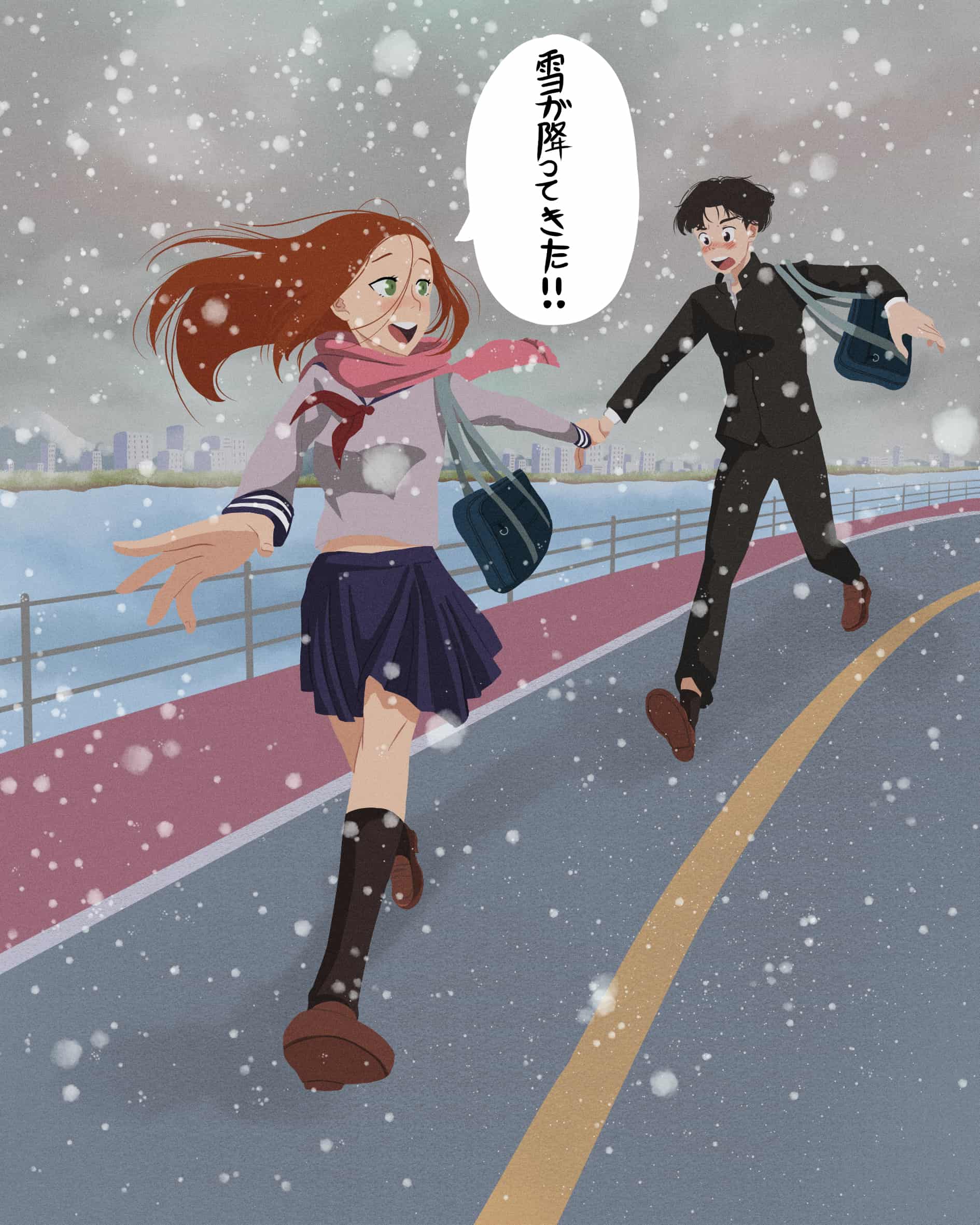 Couple and Snow! iLoDa - Illustrations ART street