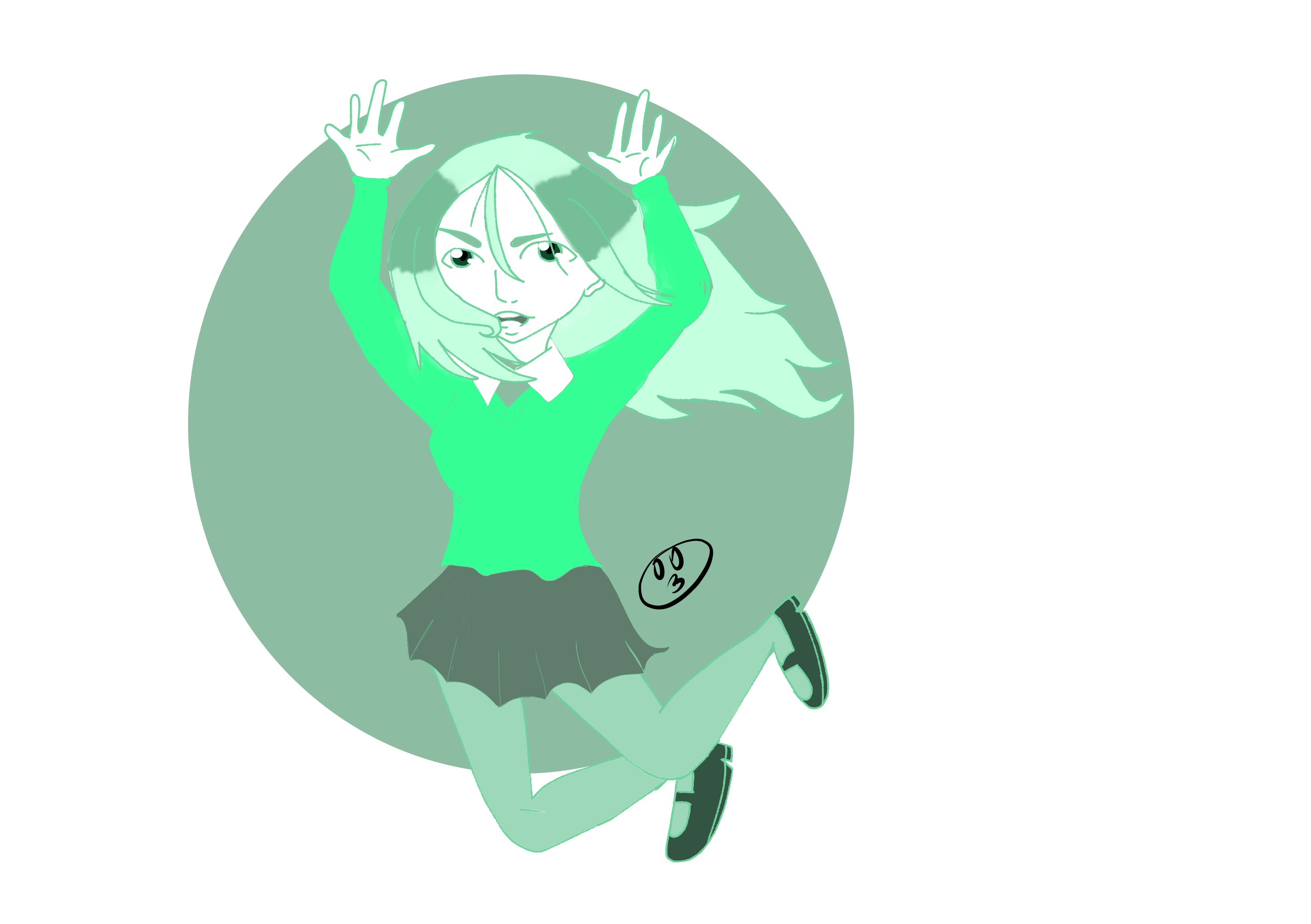 girl jumping bitiko - Illustrations ART street