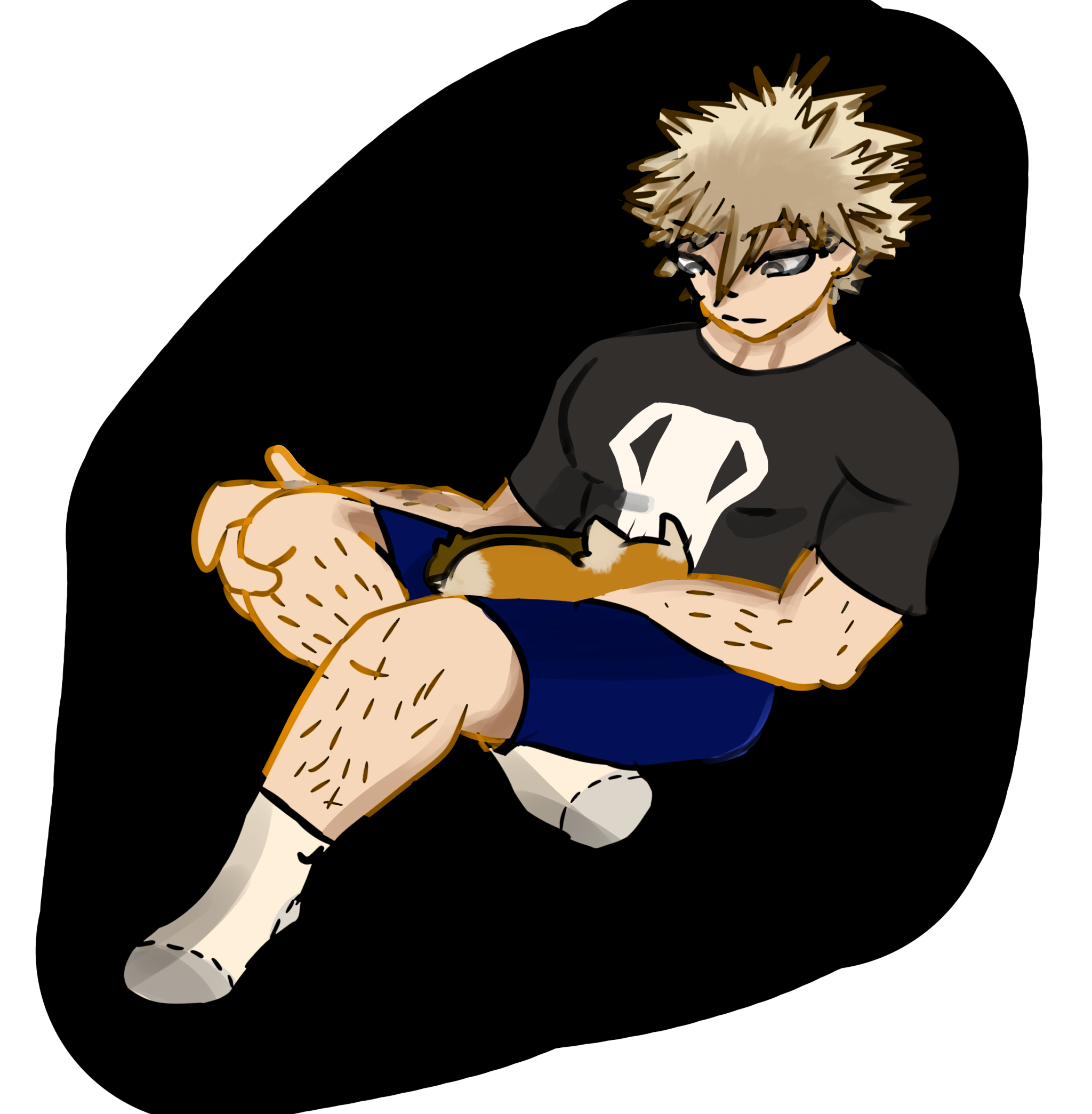 Katsuki with a cat lucisssa - 插图 ART street