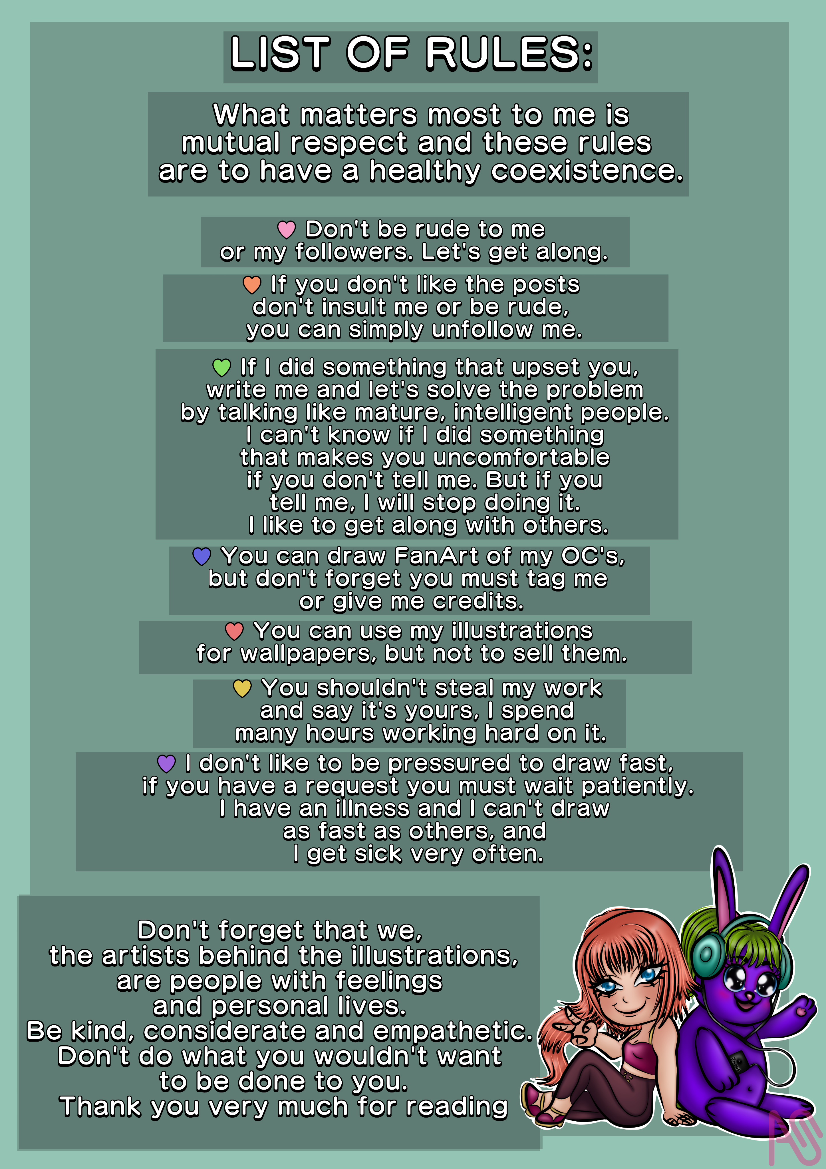 List of rules 👀 KimbariShiruba - Illustrations ART street