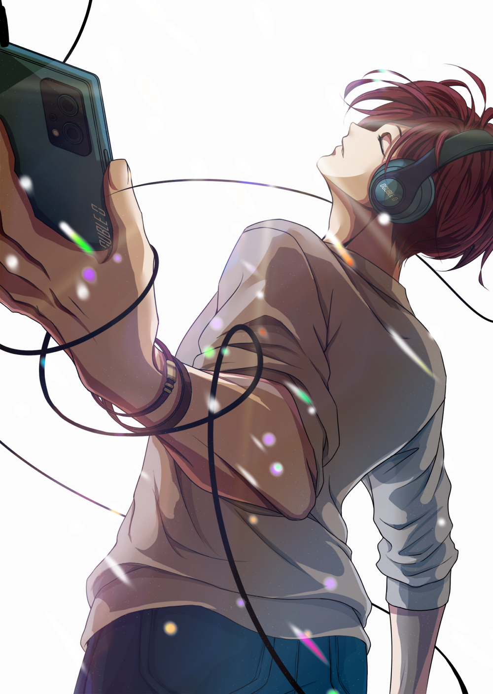 Listening To Music Anime Male