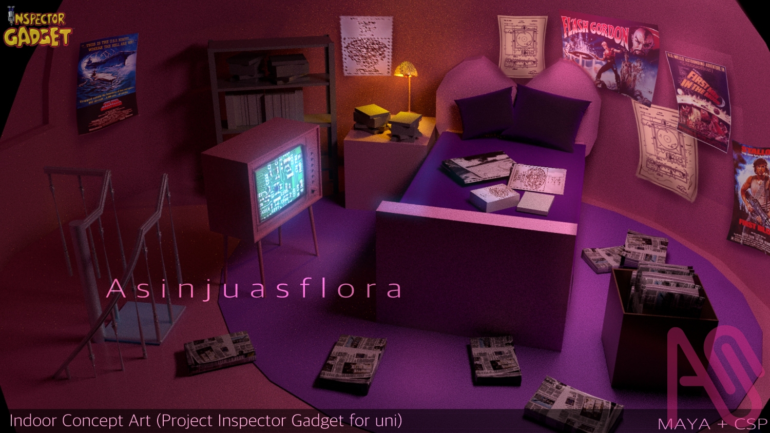 3D concept art (interior design)-Inspector Gadget Asinjuasflora - 插畫 ...