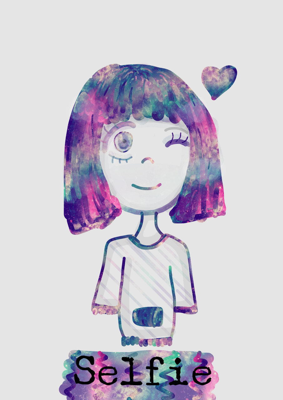 Galaxy Girl Selfie INFINITY AND BEYOND - Illustrations ART street