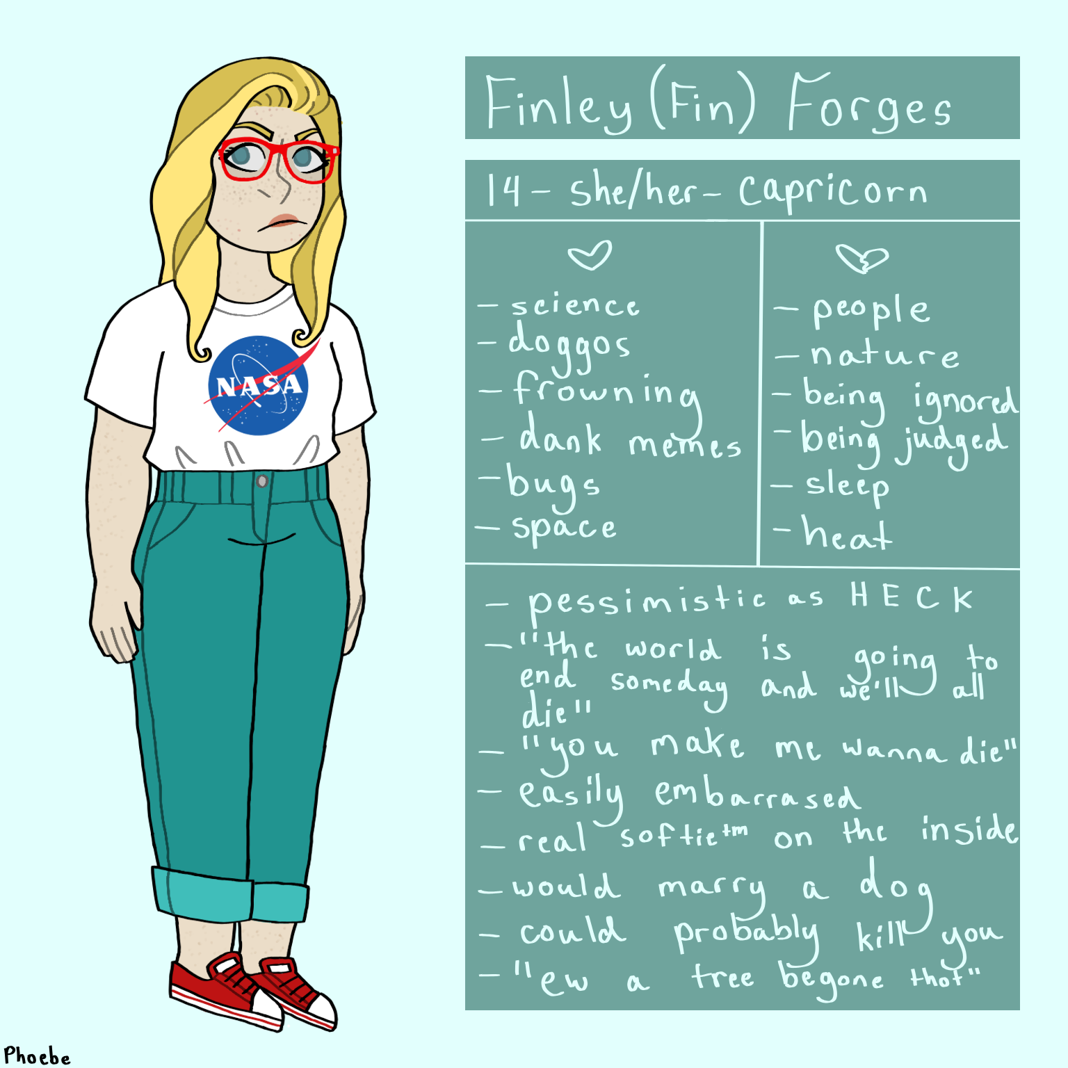 pessimistic lil science bean phoebe - Illustrations ART street